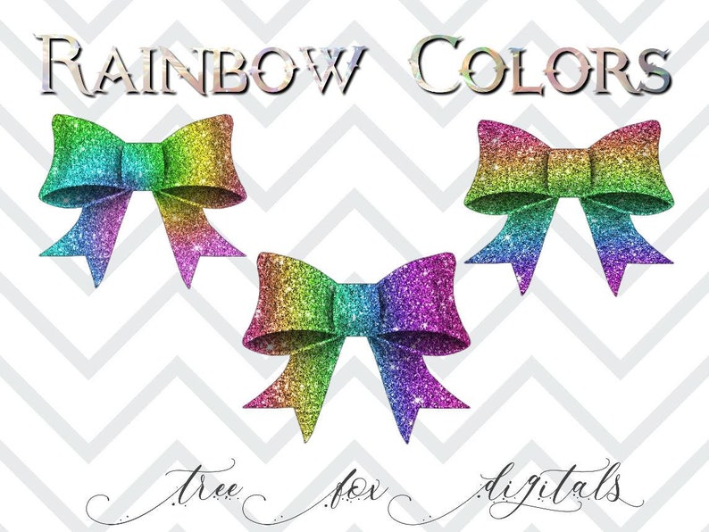 Glitter Bows Clipart Set 2 Glitter Bows Digital Planner - Etsy