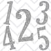 Digital Download Silver Glitter Numbers Clipart Digital Stickers for ...
