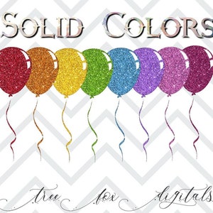 Glitter Balloons Clipart Digital Stickers for Planners, Digital Balloon ...