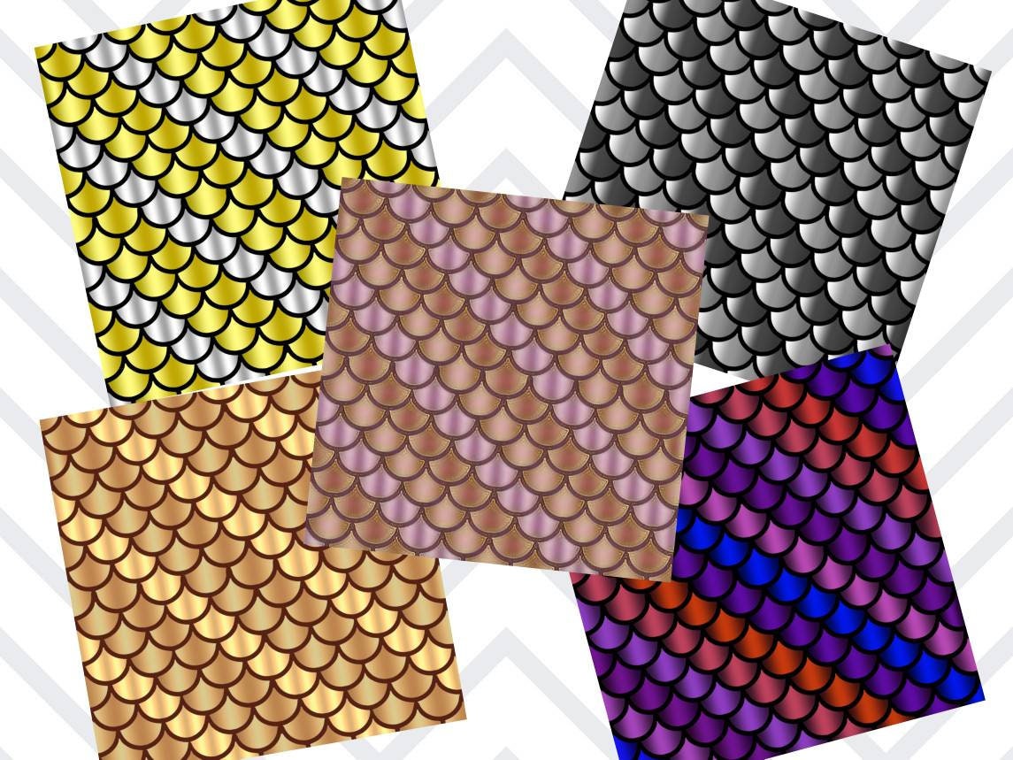Mermaid Scales Digital Paper Metallic Metallic Mermaid Scales | Etsy