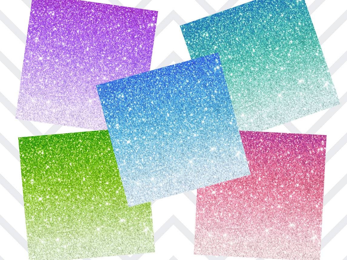 Ombre Gradient Glitter Digital Paper Ombre Glitter Paper Pack - Etsy
