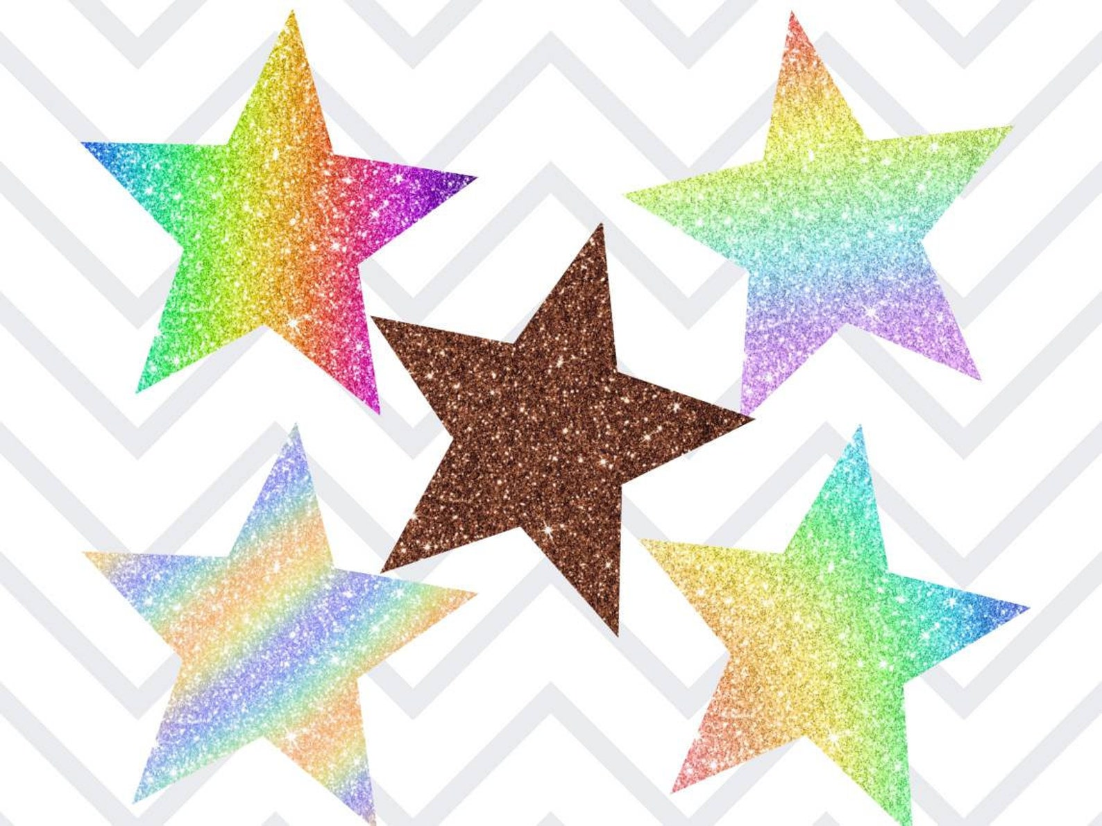 Glitter Stars Clipart Digital Stickers Small Commercial Use | Etsy