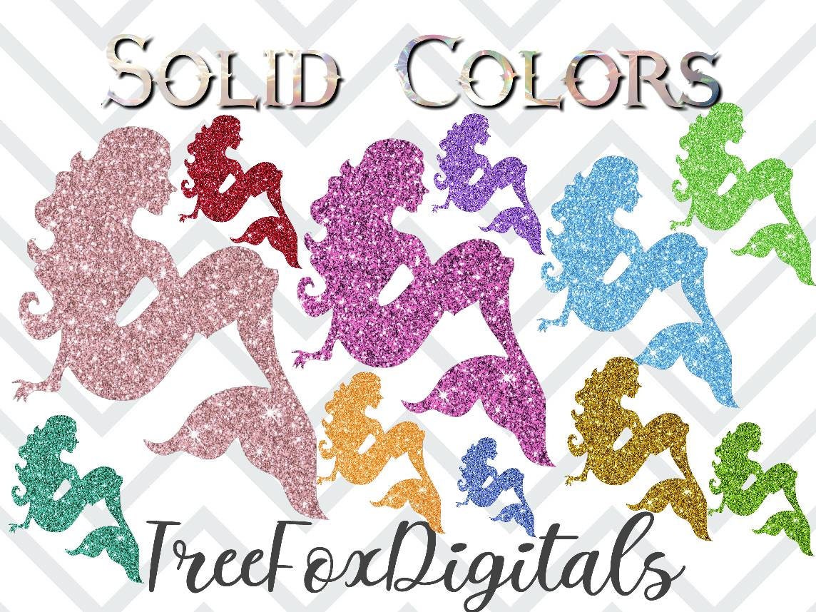 Glitter Mermaid Clipart Digital stickers planner clipart | Etsy