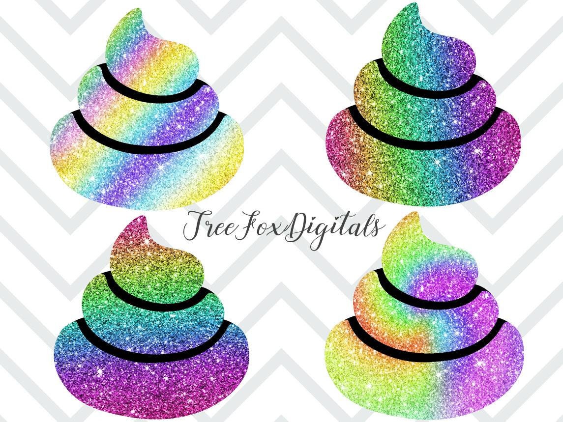 Rainbow Glitter Poop Clipart Rainbow Glitter Poop Digital - Etsy UK