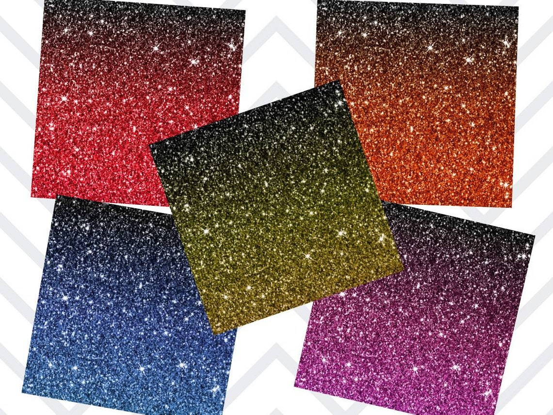 Ombre Gradient Glitter Digital Paper Ombre Glitter Paper Pack | Etsy
