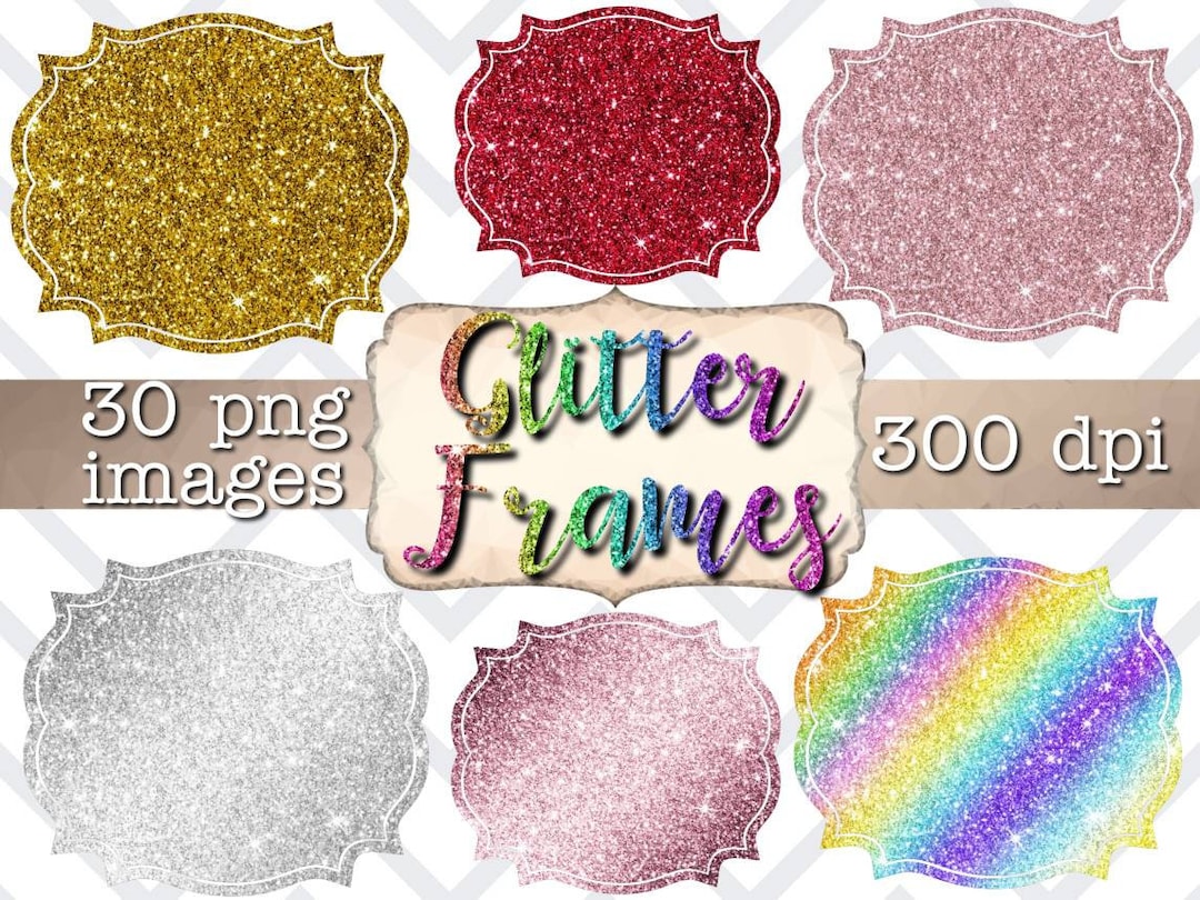 Glitter Frames Clipart Vintage Png Download, 30 Png Images of Glitter ...