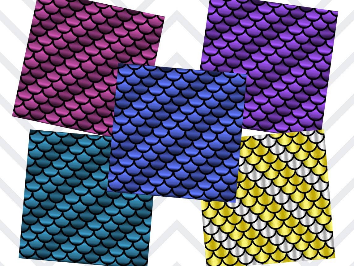 Mermaid Scales Digital Paper Metallic Metallic Mermaid Scales | Etsy