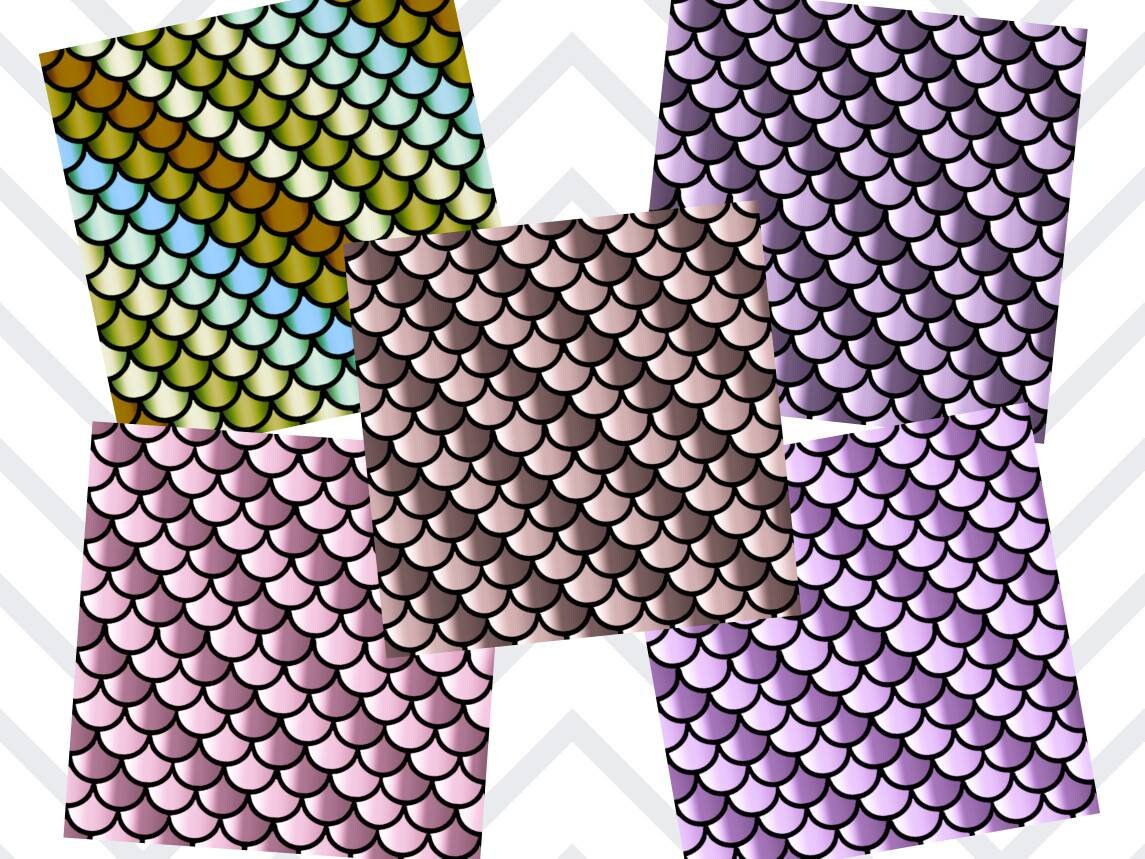 Mermaid Scales Digital Paper Metallic Metallic Mermaid Scales | Etsy