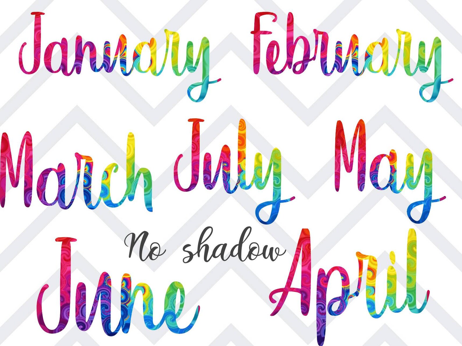 Digital stickers rainbow months days rainbow swirl planner | Etsy