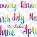 Digital Stickers Rainbow Months Days, Rainbow Swirl Planner Stickers ...
