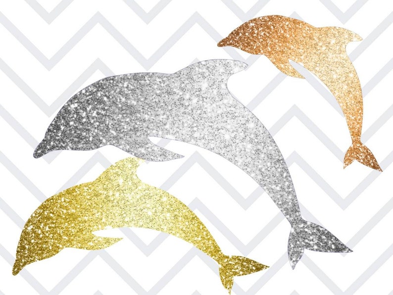 Glitter Dolphins Clipart Digital Stickers Dolphins Glitter - Etsy