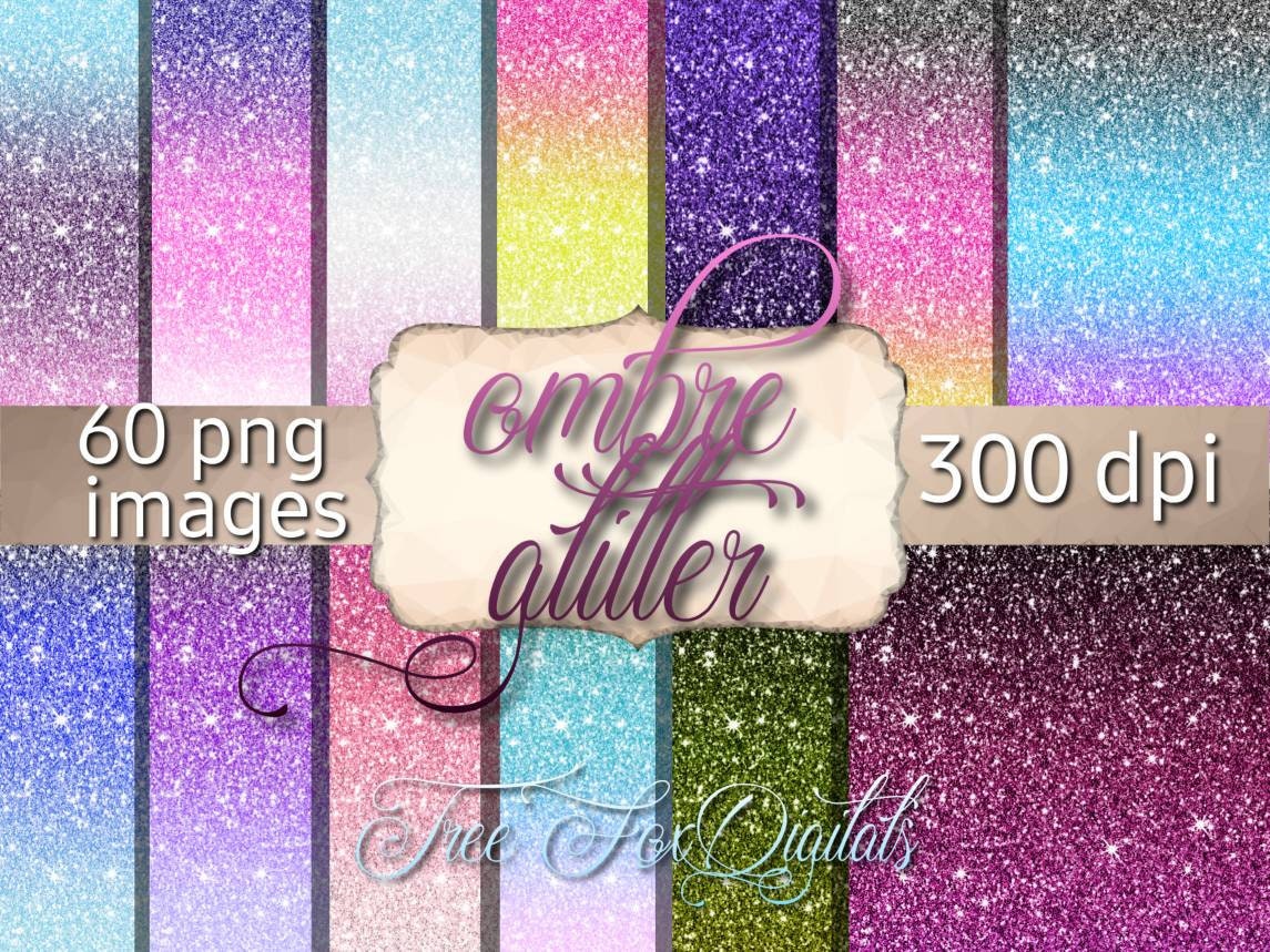 Ombre Gradient Glitter Digital Paper Ombre Glitter Paper Pack - Etsy