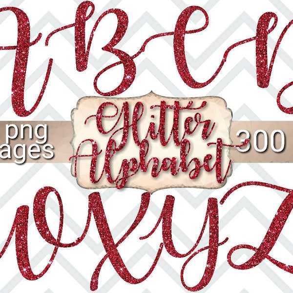 Red Glitter Letter Sticker - Etsy