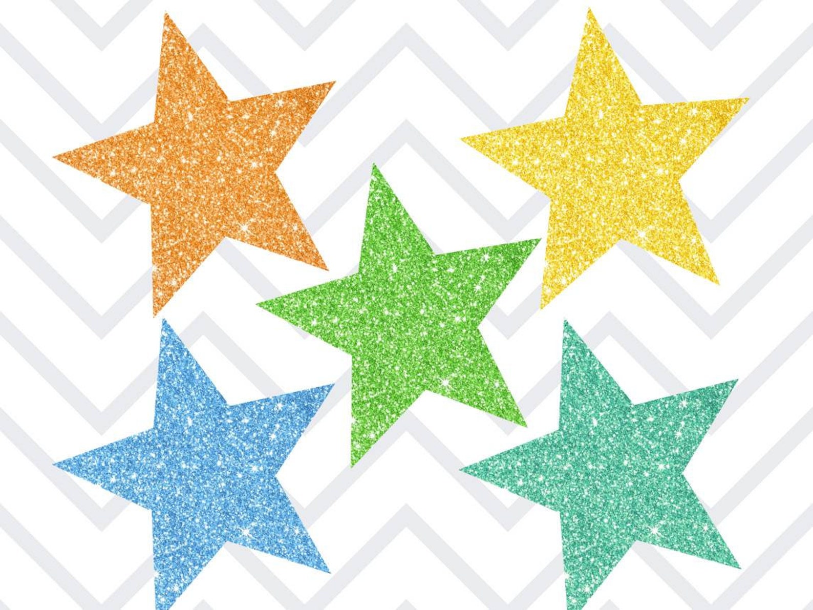 Glitter Stars Clipart Digital Stickers Small Commercial Use - Etsy UK