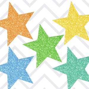 Glitter Stars Clipart Digital Stickers, Small Commercial Use Clipart ...