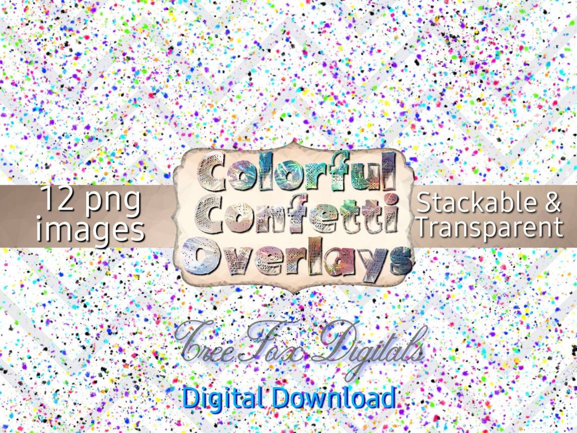Colorful Confetti Overlays Photo Overlays Confetti Confetti | Etsy