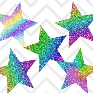 Glitter Stars Clipart Digital Stickers, Small Commercial Use Clipart ...