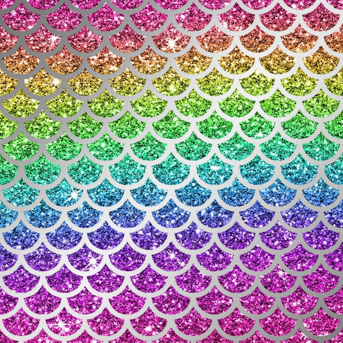 Mermaid Scale Digital Paper Rainbow Glitter Mermaid Scales - Etsy