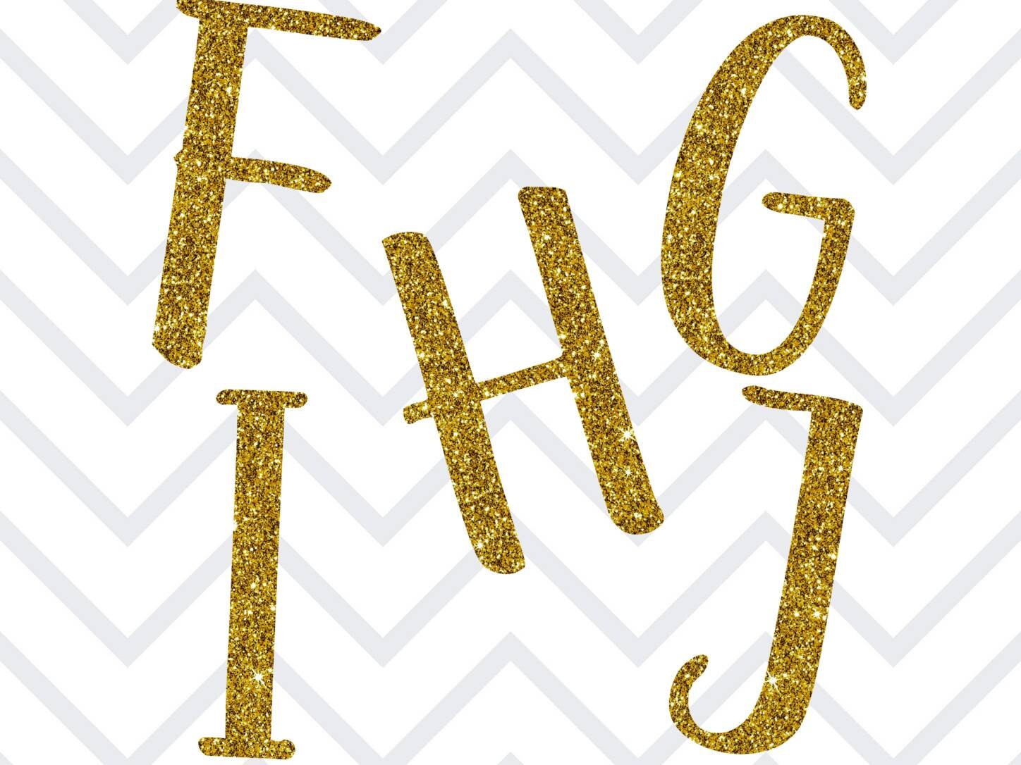 Digital Download Gold Glitter Alphabet Clipart, Gold Glitter Letters ...