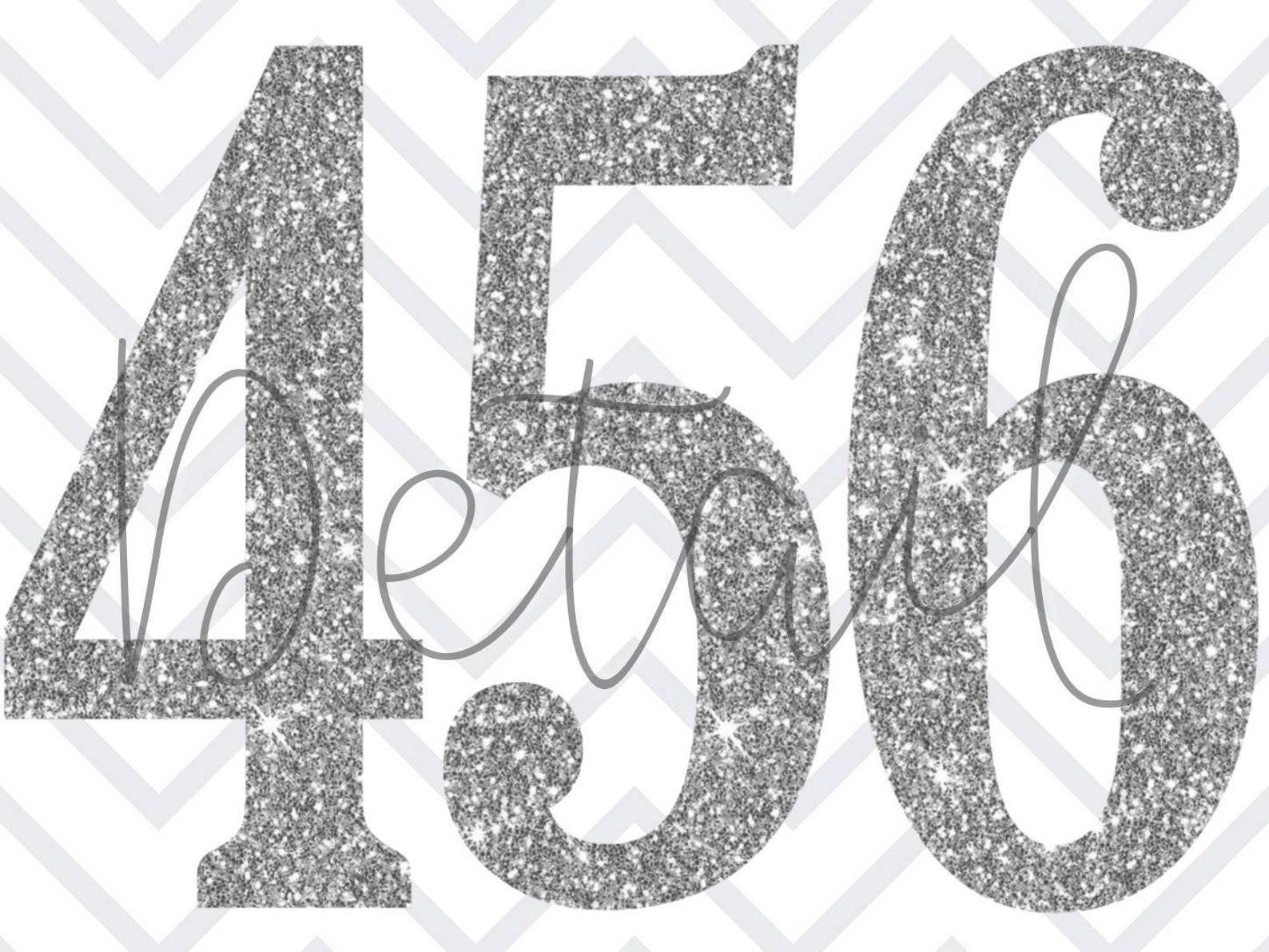 Digital Download Silver Glitter Numbers Clipart Digital - Etsy