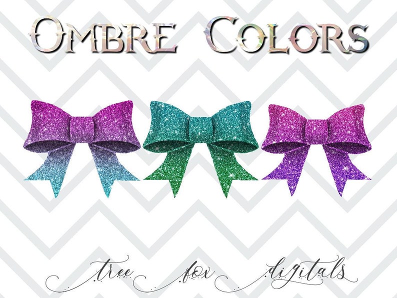 Glitter Bows Clipart Set 2 Glitter Bows Digital Planner - Etsy