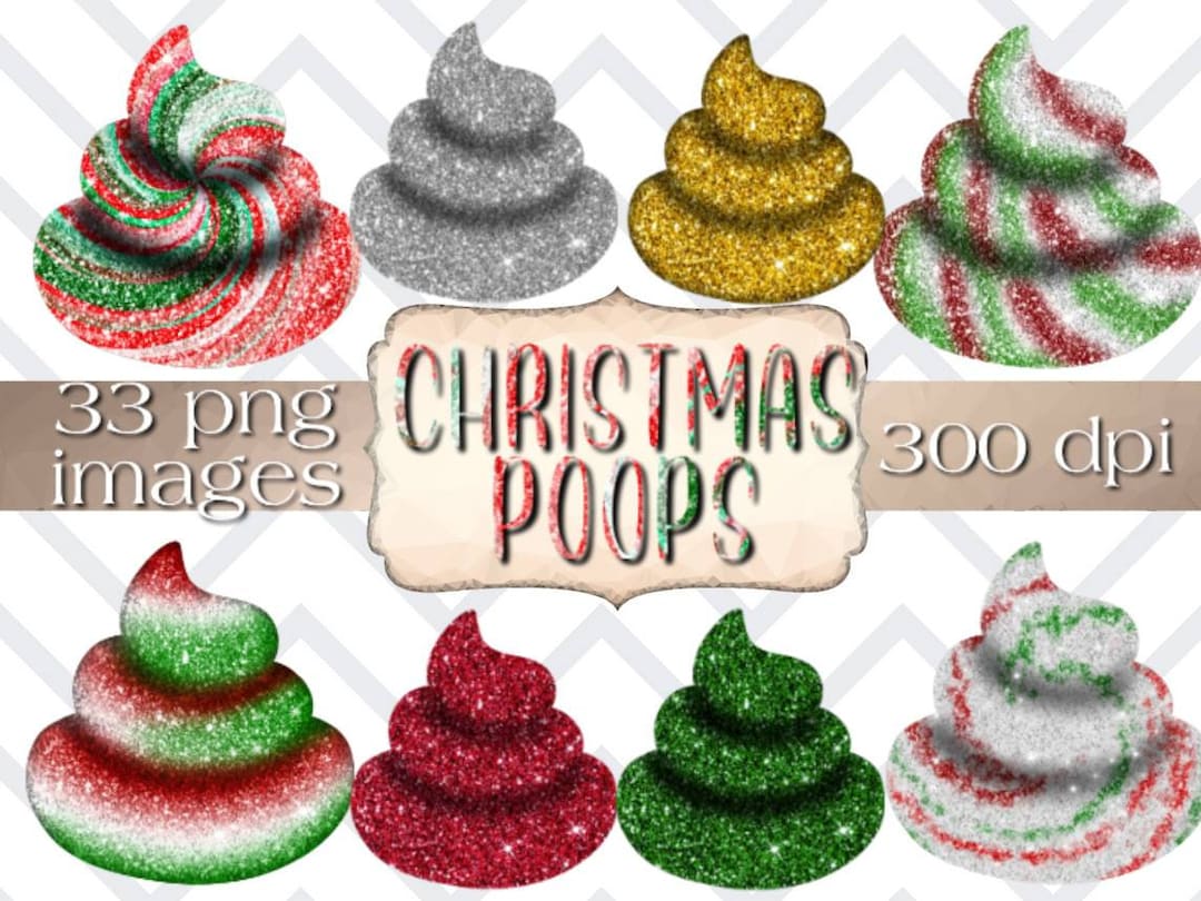 Christmas Clipart Glitter Poop, Christmas Glitter Poop Clipart, 33 Png ...
