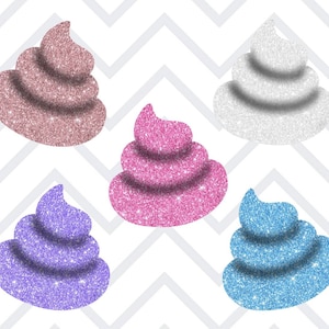 Glitter Poop Clipart Digital Stickers, Glitter Poop Solid Colors ...