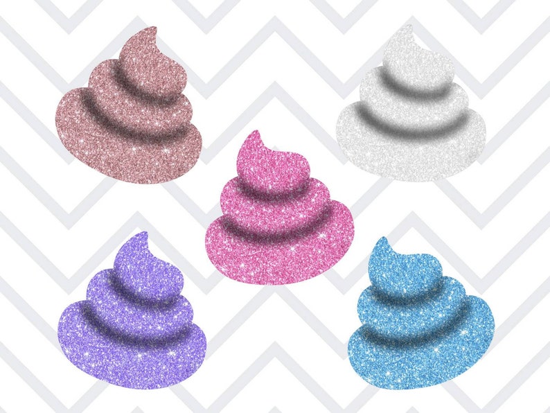 Glitter Poop Clipart Digital Stickers, Glitter Poop Solid Colors ...