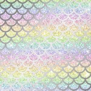 Mermaid Scale Digital Paper, Rainbow Glitter Mermaid Scales Digital ...