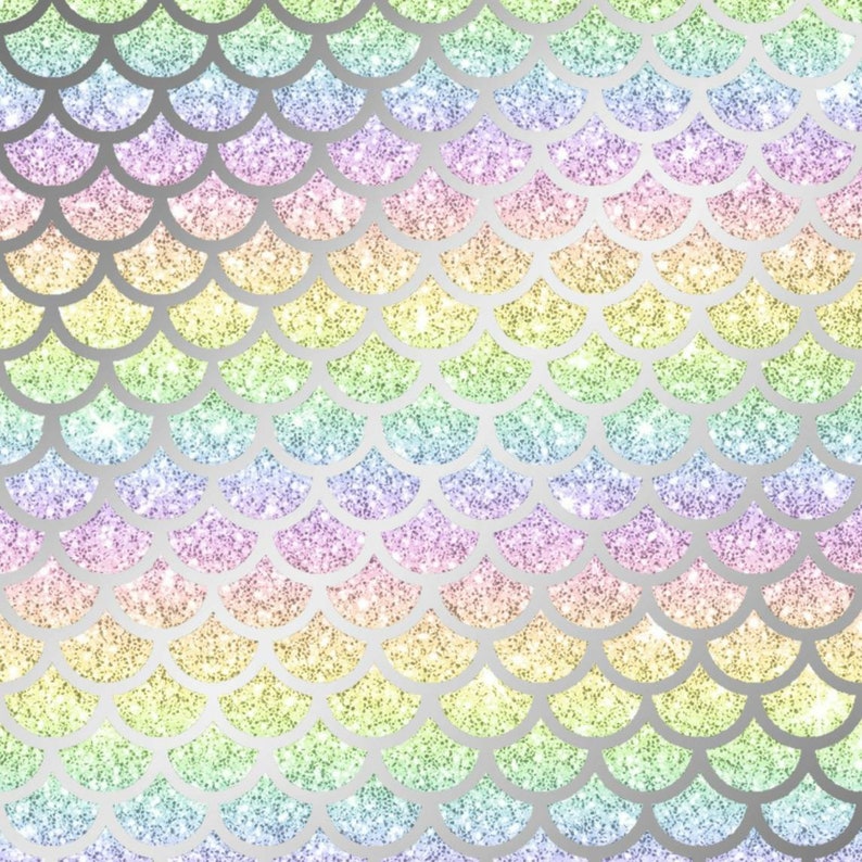 Mermaid Scale Digital Paper Rainbow Glitter Mermaid Scales - Etsy
