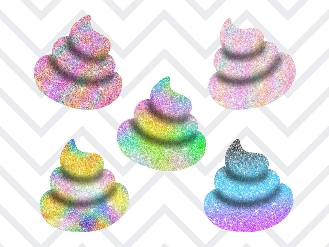 Rainbow Poops Glitter Clipart Poop Clipart Rainbow Glitter - Etsy