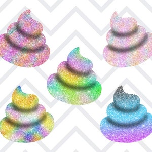 Rainbow Poops Glitter Clipart, Poop Clipart, Rainbow Glitter Poop ...