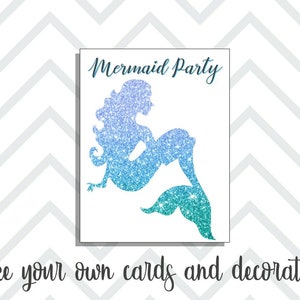 Glitter Mermaid Clipart Digital Stickers, Planner Clipart Mermaids ...