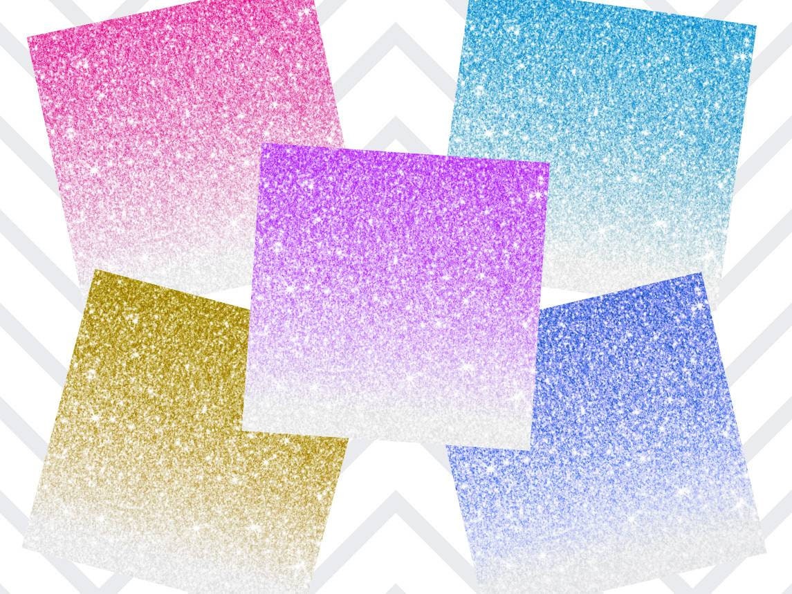 Ombre Gradient Glitter Digital Paper Ombre Glitter Paper Pack | Etsy