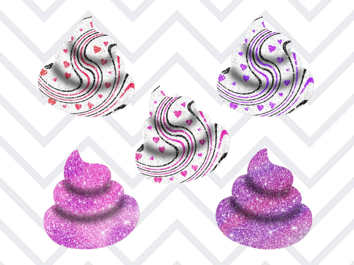 Valentines day clipart poops glitter poop valentine's day | Etsy
