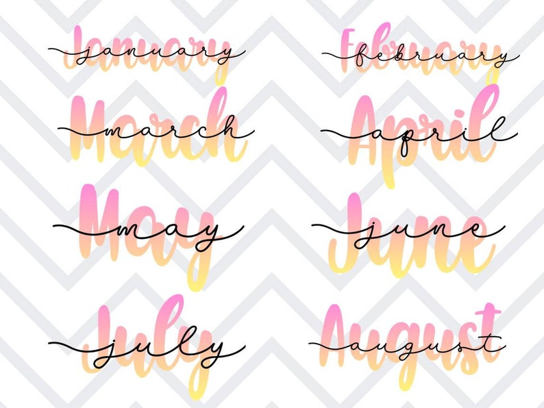 Digital Planner Stickers Pink & Yellow Gradient With Black Layered Text ...