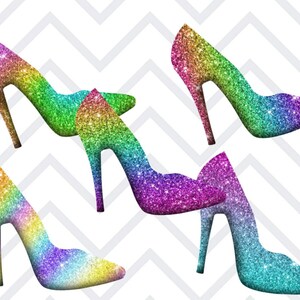 Glitter High Heels Clipart, Glitter Stilettos Clipart, Girly High Heels ...