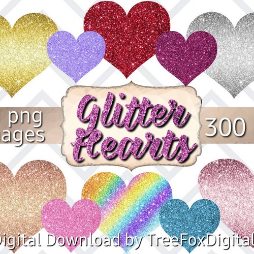 Glitter Hearts Clipart Set Clip Art Set of Rainbow Hearts - Etsy Australia