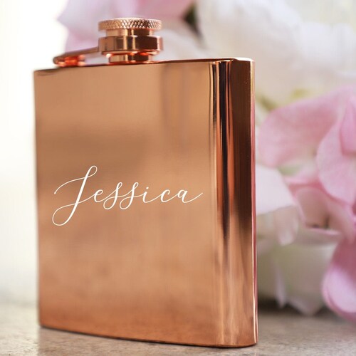 Rose Gold Flask Personalized Flask Flask for Women - Etsy