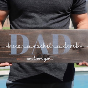 DAD We Love You Sign With Kids Names, Personalized Dad Sign, Sign With ...