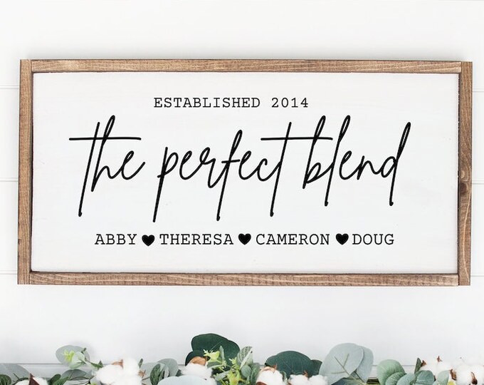 The Perfect Blend Family Signs Personalized Perfect Blend Sign, Blended ...