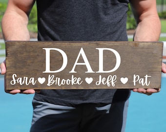 Dad Sign Father's Day Gift Rustic Wood Dad Sign Family | Etsy