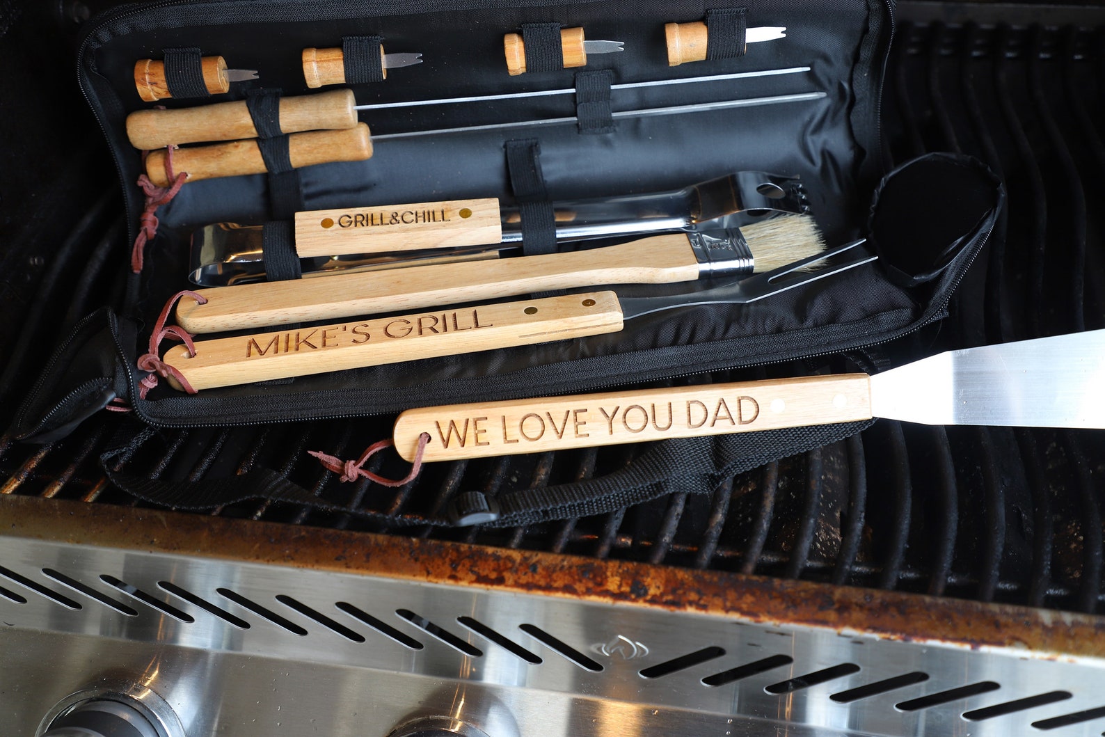 Personalized Grill Setgift for Dad BBQ Grill Toolsgrilling - Etsy