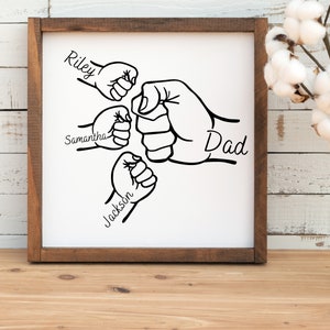Fist Bump Dad and Kids Framed Sign Gift From Kids Sign Gifts for Dad ...