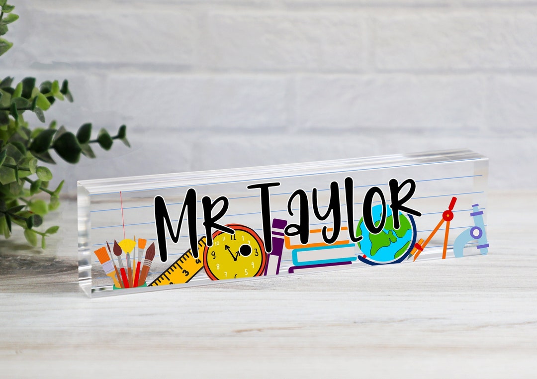 Teacher Appreciation Gift Custom Desk Name Plate Plaque, Teacher ...