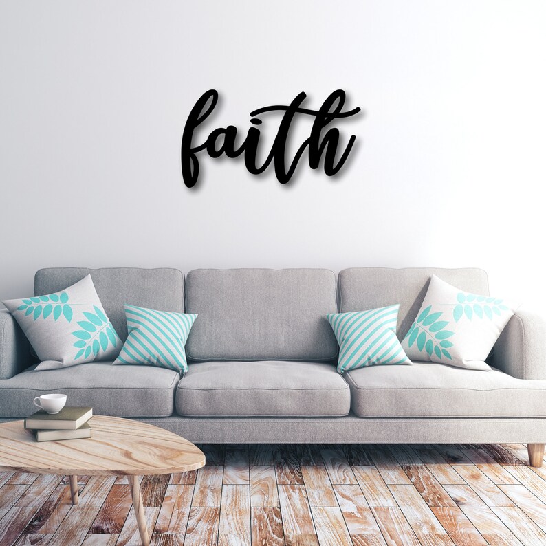 Faith Cross Sign Metal Wall Art Religious Christian Wall - Etsy