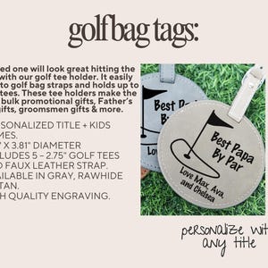 Best Dad Papa by Par Golf Bag Tag, Golf Gifts Dad, Golf Accessories ...