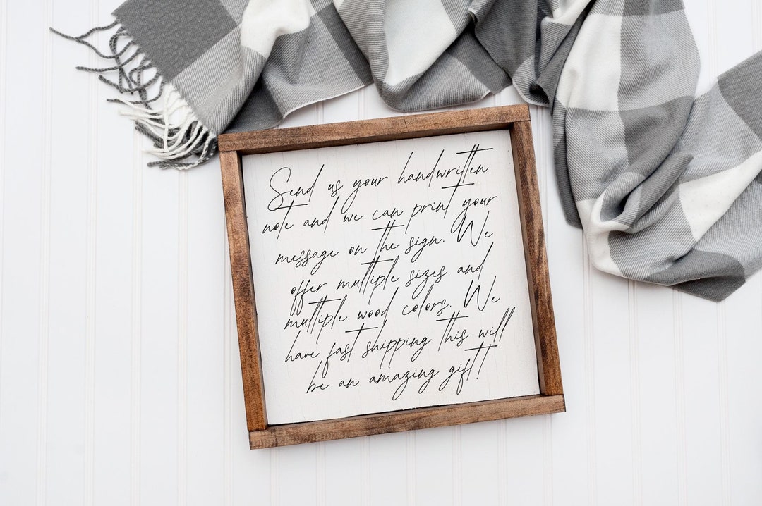 Custom Handwritten Sign, Handwriting Printed on Canvas, Custom ...