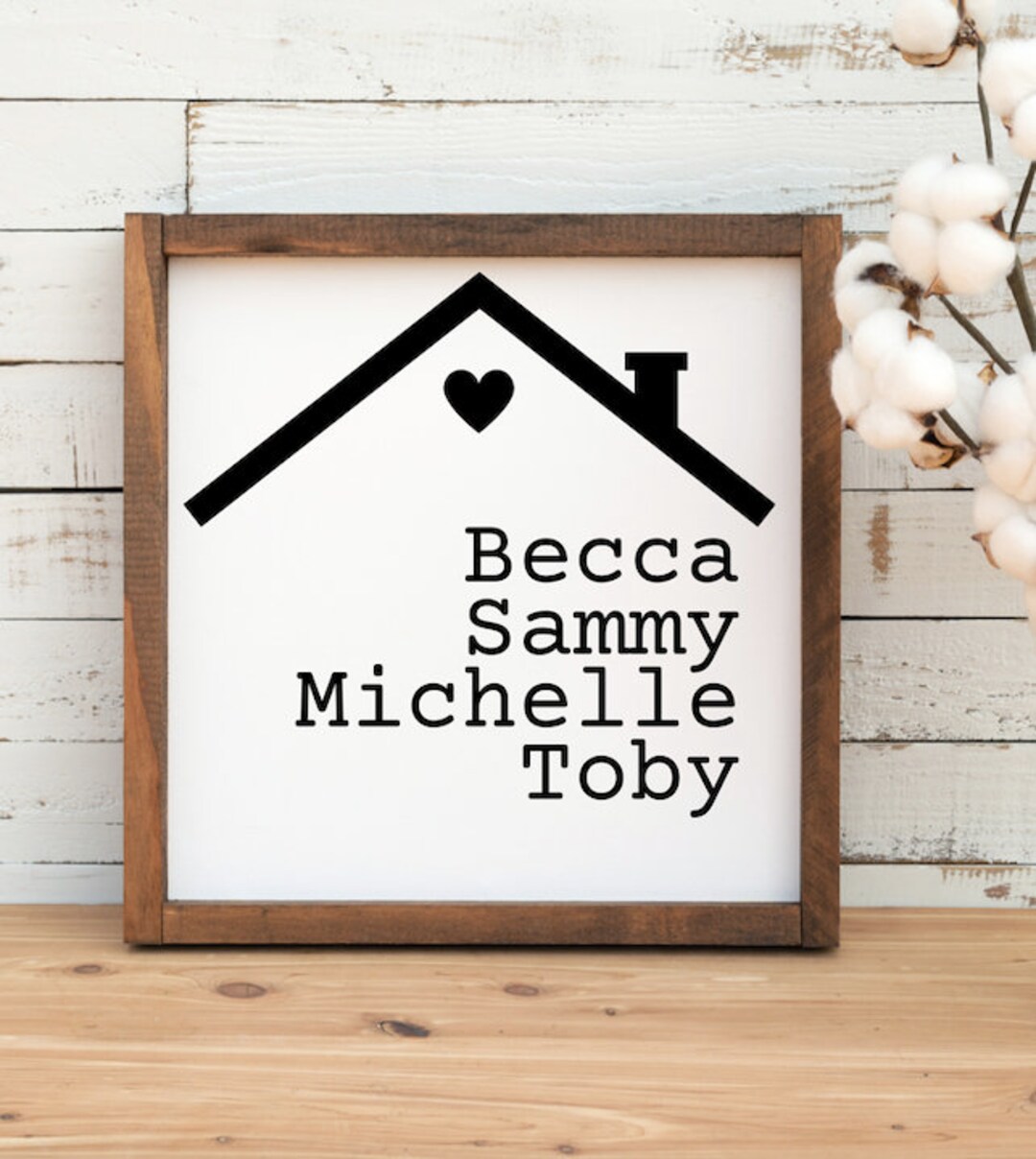 Family Names Wood Sign, Farmhouse Sign, Custom Little House, House ...