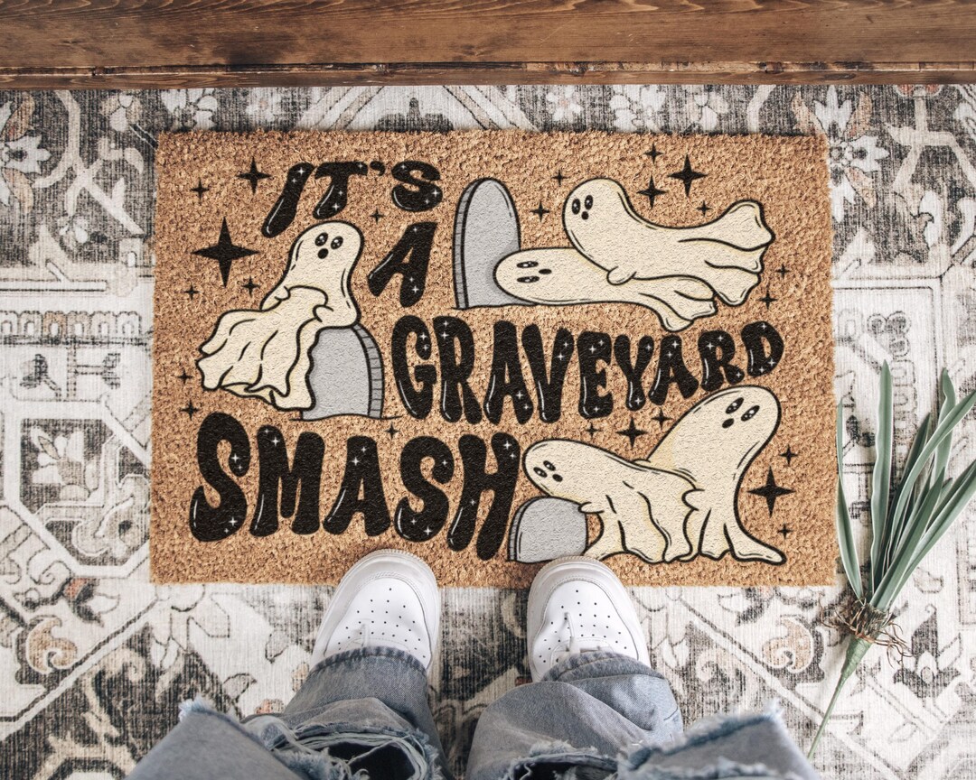 It's A Graveyard Smash Retro Halloween Doormat, Fall Decor, Halloween ...